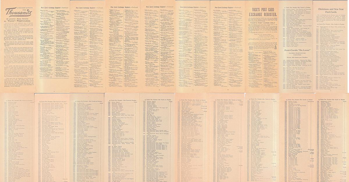 Book: 1906 ABRIDGED LIST OF TUCK'S POSTCARDS - TuckDB Catalogs